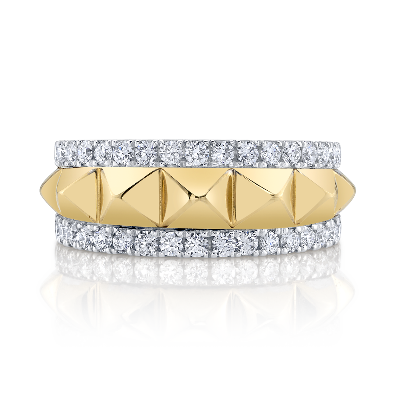 Studded Pyramid Ring with Diamonds – deBoulle Diamond & Jewelry