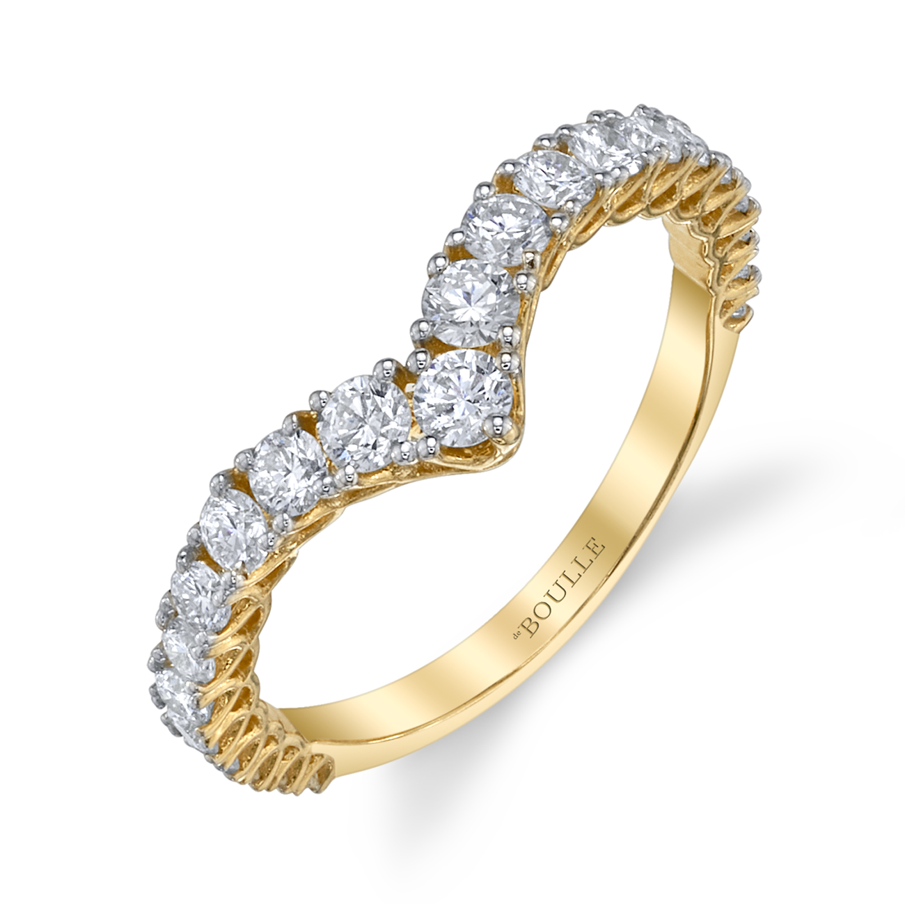 Chevron Stacking Ring in Yellow Gold | deBoulle Diamonds & Jewelry ...