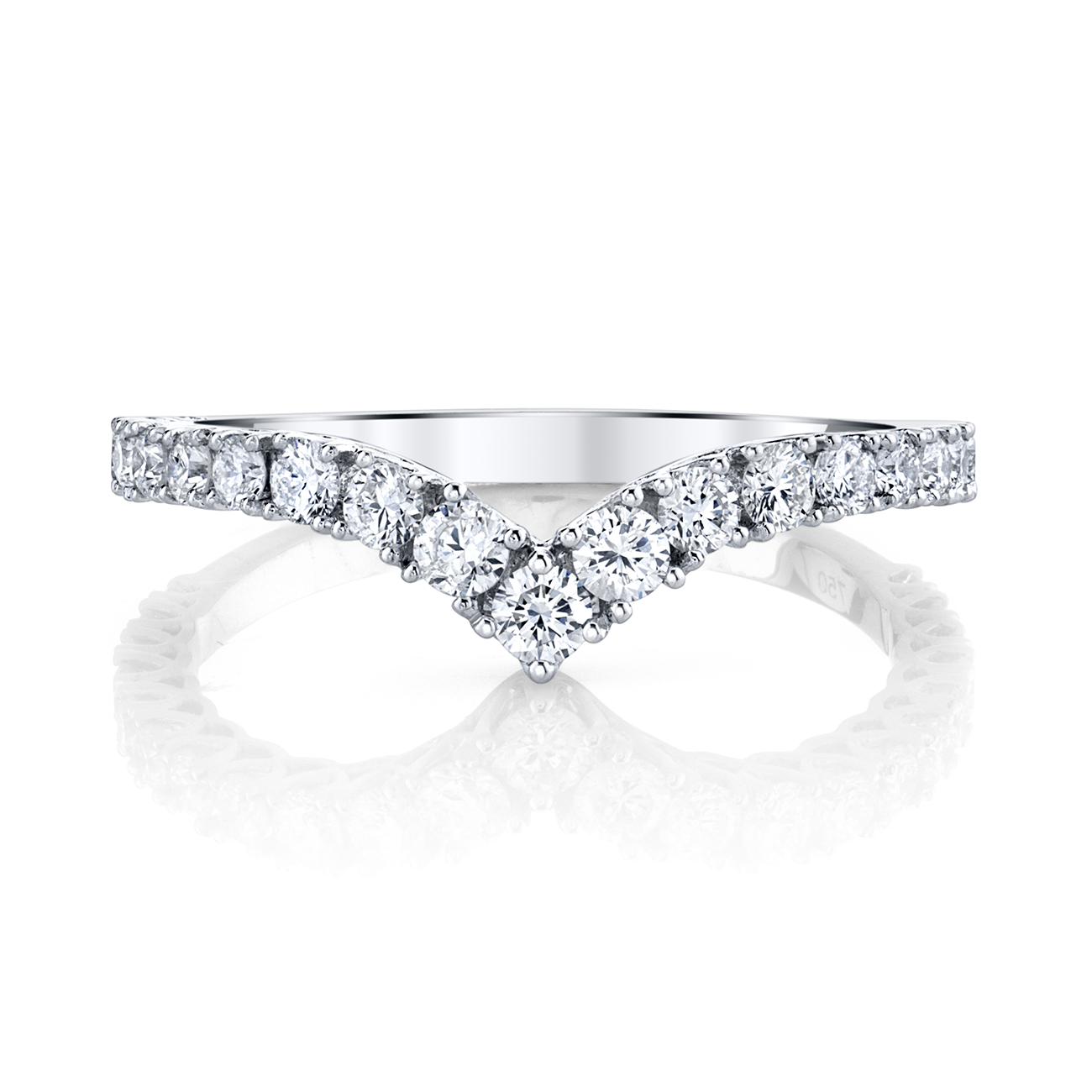 Chevron Stacking Ring in White Gold | deBoulle Diamonds & Jewelry ...